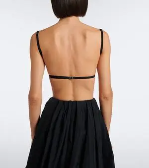 JIL SANDER Open-back Wool And Silk Bandeau Top