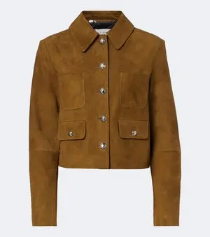Altuzarra Astley Cropped Suede Jacket - Brown