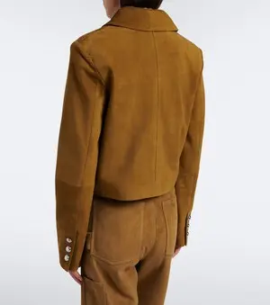 Altuzarra Astley Cropped Suede Jacket - Brown