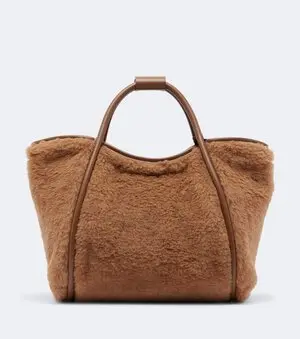 Max Mara Medium Leather-trimmed Tote Bag - Brown