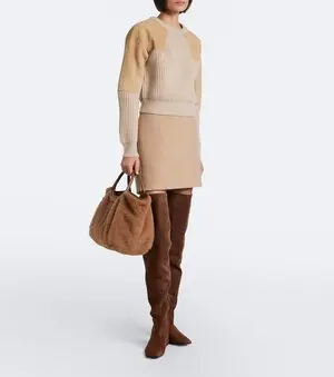 Max Mara Medium Leather-trimmed Tote Bag