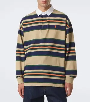 Polo Ralph Lauren Striped Cotton Jersey Polo Sweater