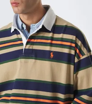 Polo Ralph Lauren Striped Cotton Jersey Polo Sweater