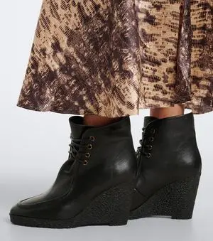 Isabel Marant Étoile Cylia Leather Wedge Ankle Boots