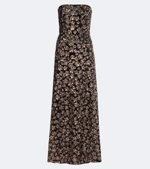 Max Mara Elegante Sequined Gown - Brown