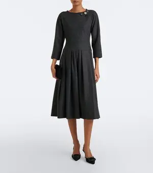 Max Mara Embellished Melange Maxi Dress