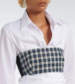 Dries Van Noten Plaid Cotton Flannel Bandeau Top