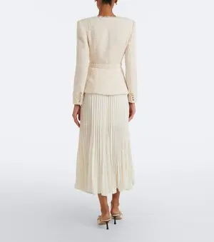 SELF-PORTRAIT Belted Boucle Blazer Dress