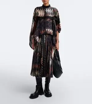 Sacai Printed Satin Top
