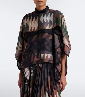 Sacai Printed Satin Top