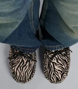 Isabel Marant Étoile Fitza Zebra-print Calf Hair Loafers