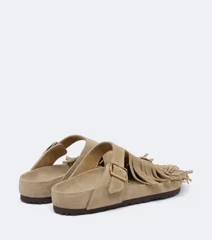 Etro X Birkenstock Gizeh Fringed Suede Sandals