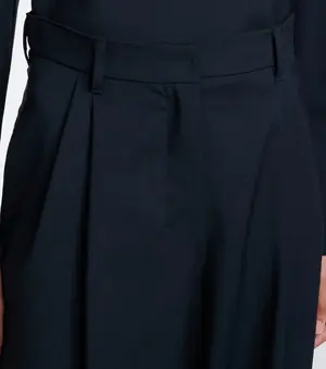 Max Mara Wide-leg Pleated Virgin Wool Pants