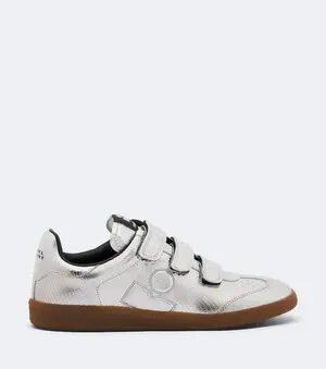 Isabel Marant Étoile Beth Metallic Leather Sneakers - Silver