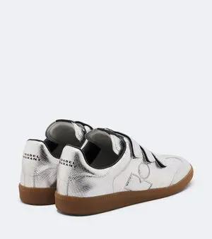Isabel Marant Étoile Beth Metallic Leather Sneakers - Silver