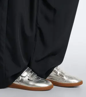 Isabel Marant Étoile Beth Metallic Leather Sneakers - Silver