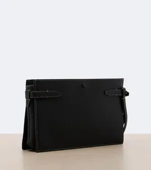 TOD'S T Signature Small Leather Clutch