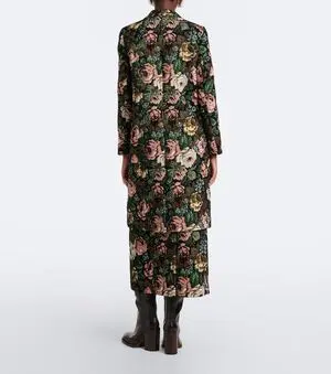 Dries Van Noten Floral Jacquard Midi Skirt