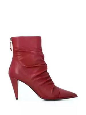 Pinko Nappa-leather Ankle Boots With High Heel And Pointed Toe - Red
