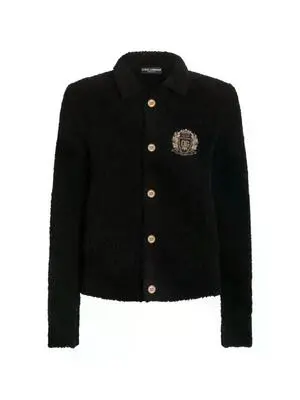 Dolce & Gabbana Alpaca-blend Cardigan With Embroidery - Black