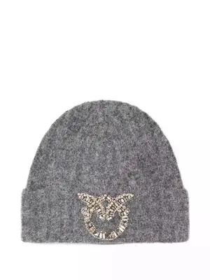 PINKO Love Birds Crystal-embellished Beanie Hat