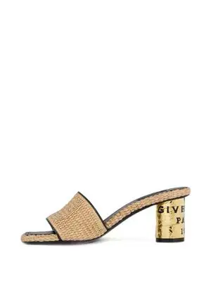 Givenchy Tape Raffia-effect Heeled Mules