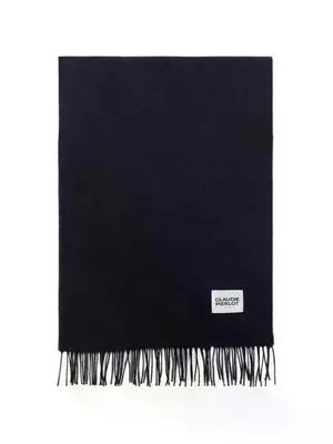 Claudie Pierlot Fringed Logo-patch Scarf - Blue