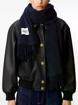 Claudie Pierlot Fringed Logo-patch Scarf
