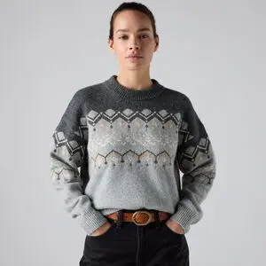 LEVI'S Charlotte Fairisle Crewneck Sweater - Grey