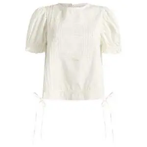 DAMSON MADDER Mabel Lace Insert Blouse - White