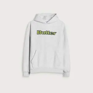 BUTTER GOODS Ripstop Logo Applique Hoodie - Ash