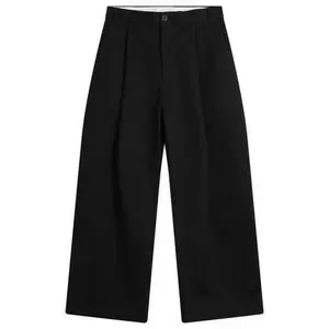 Studio Nicholson Sorte Peached Cotton Pleat Volume Pant - Black