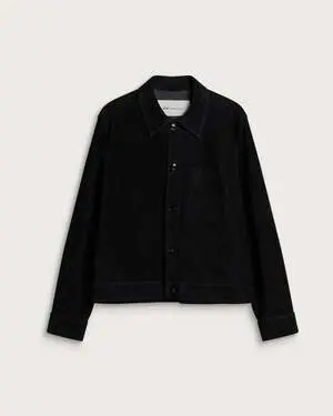 AMI Paris Suede Jacket With Embossed Adc In | Size: | 100% Suede | End Clothing - Black