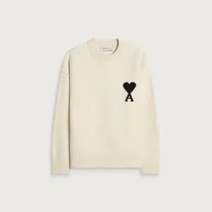 AMI Paris Crewneck Contrasted Adc Jumper - Nut/black