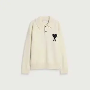 AMI Paris Contrasted Adc Polo - Nut/black