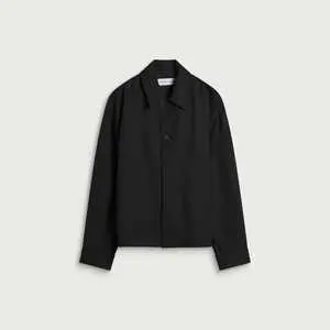 Studio Nicholson Rrick Tech Wool Open Collar Shirt