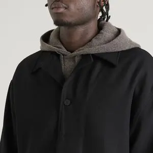Studio Nicholson Rrick Tech Wool Open Collar Shirt