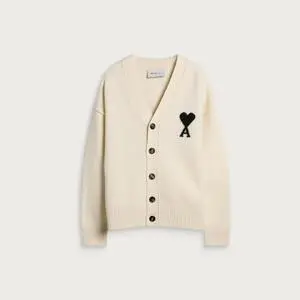 AMI Paris Contrasted Adc Cardigan - Nut/black