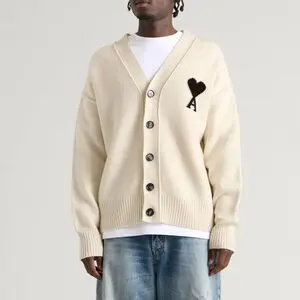AMI Paris Contrasted Adc Cardigan