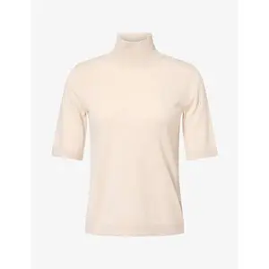 Max Mara Polo-neck Wool Knit Top - Albino