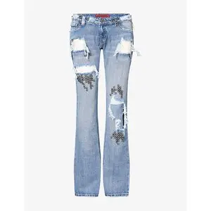 JADED LONDON Tori Distressed Denim Jeans - Light Wash