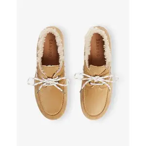 Sandro Shearling-lined Suede Boat Shoes