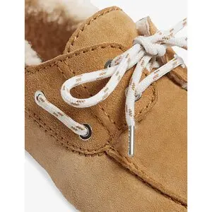 Sandro Shearling-lined Suede Boat Shoes