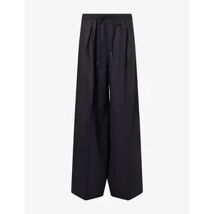 Max Mara Wide-leg Wool Trousers - Dark Grey