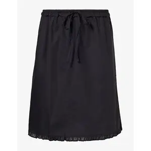 DEIJI STUDIOS One Frill Cotton Mini Skirt - Black