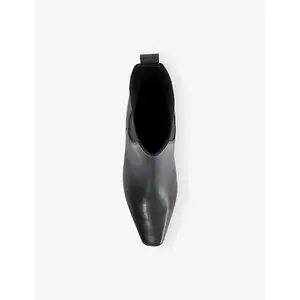 DUNE Odela Leather Heeled Ankle Boots - Black Leather