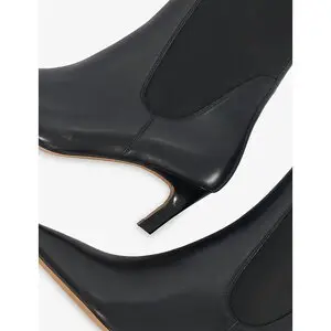 DUNE Odela Leather Heeled Ankle Boots - Black Leather
