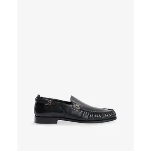 Sandro Buckle-embellished Leather Loafers - Black