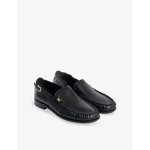 Sandro Buckle-embellished Leather Loafers