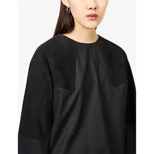 Max Mara Panelled Crop Wool Flannel Blouse